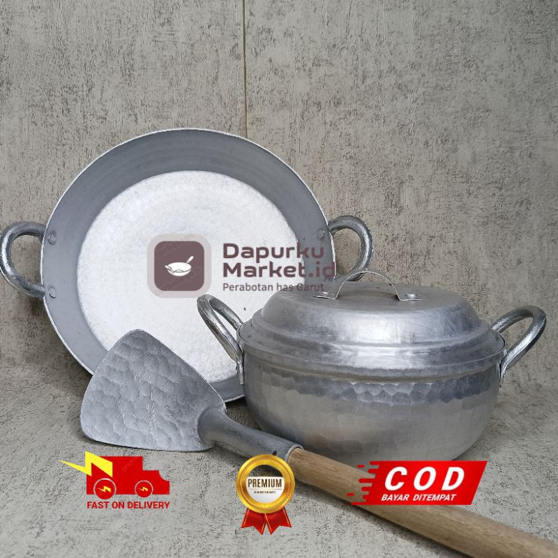 Jual PAKET HEMAT 150K [Wajan Datar 23cm, Panci Sayur20cm, Sutil 30cm ...