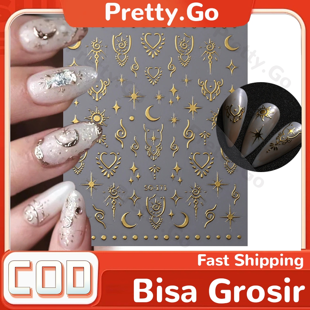 Jual Stiker Seni Kuku Motif Bintang Sparkle Laser Mix Berlian Kristal ...