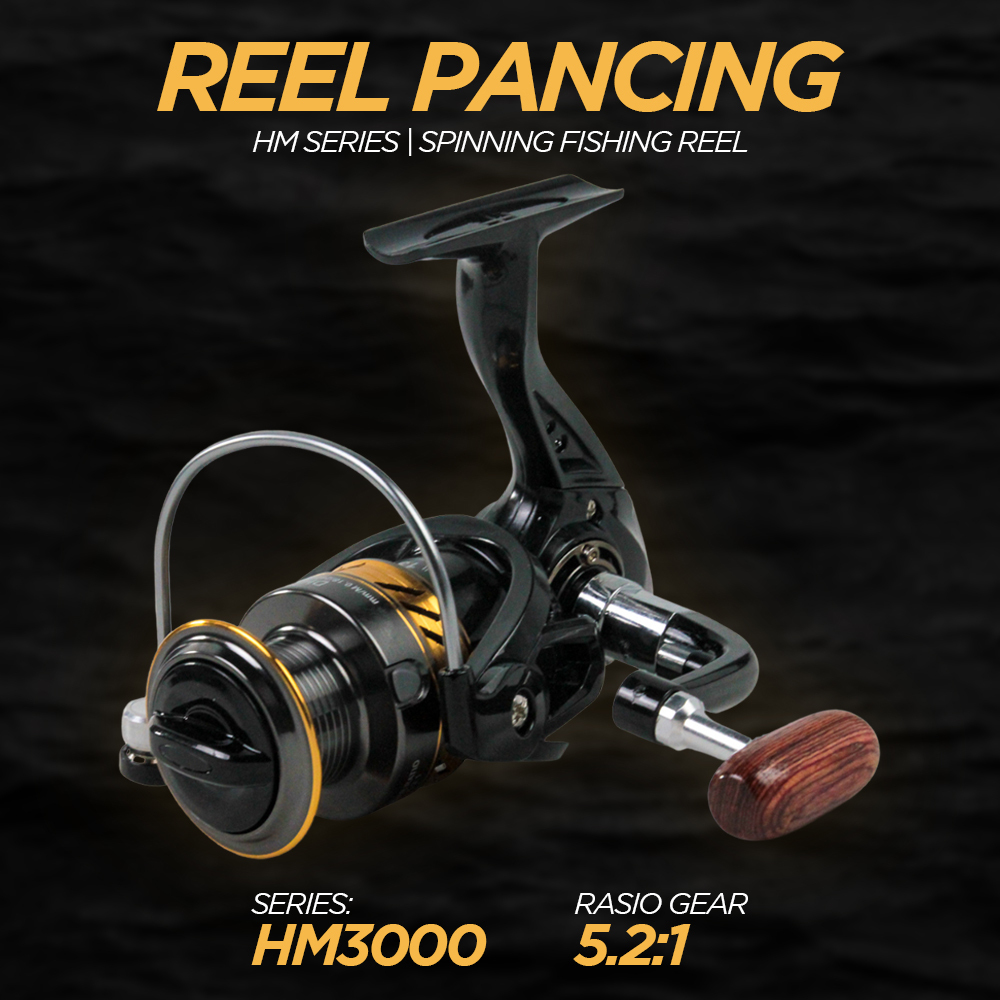 Jual LINNHUE HM Series Reel Pancing Spinning Fishing Reel 5.2:1 8 Kg HM3000 - DH3000 - Golden ...