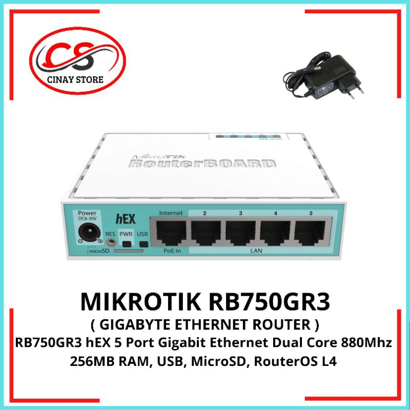 Jual MIKROTIK RB750Gr3 (hEX)/ ROUTER MIKROTIK RB750 GR3 HEX/ RB 750GR3 ...