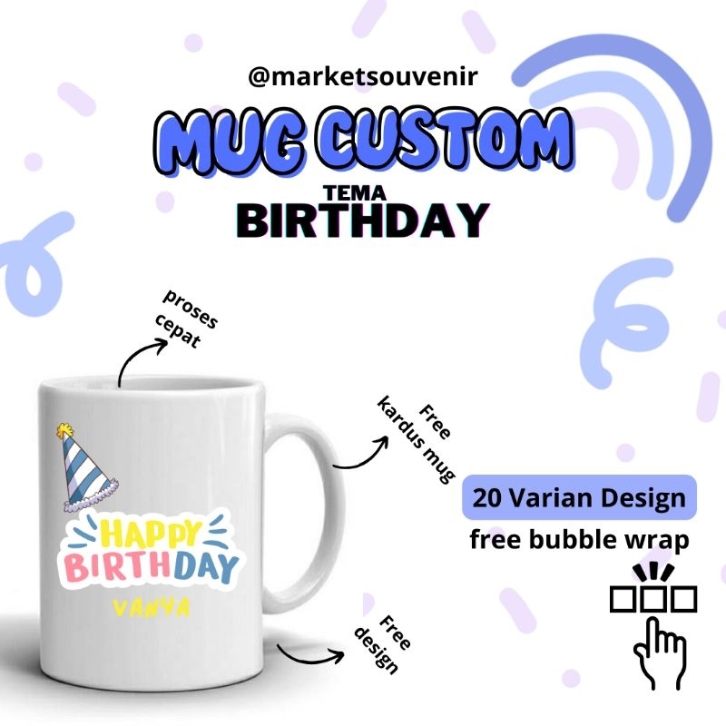 Jual MUG CETAK CUSTOM BIRTHDAY PART 2 ulang tahun ultah kado hadiah ...