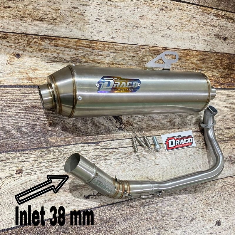 Jual Knalpot Standar racing Draco DM 38 mm stainless Aerox Vario NMAX ...