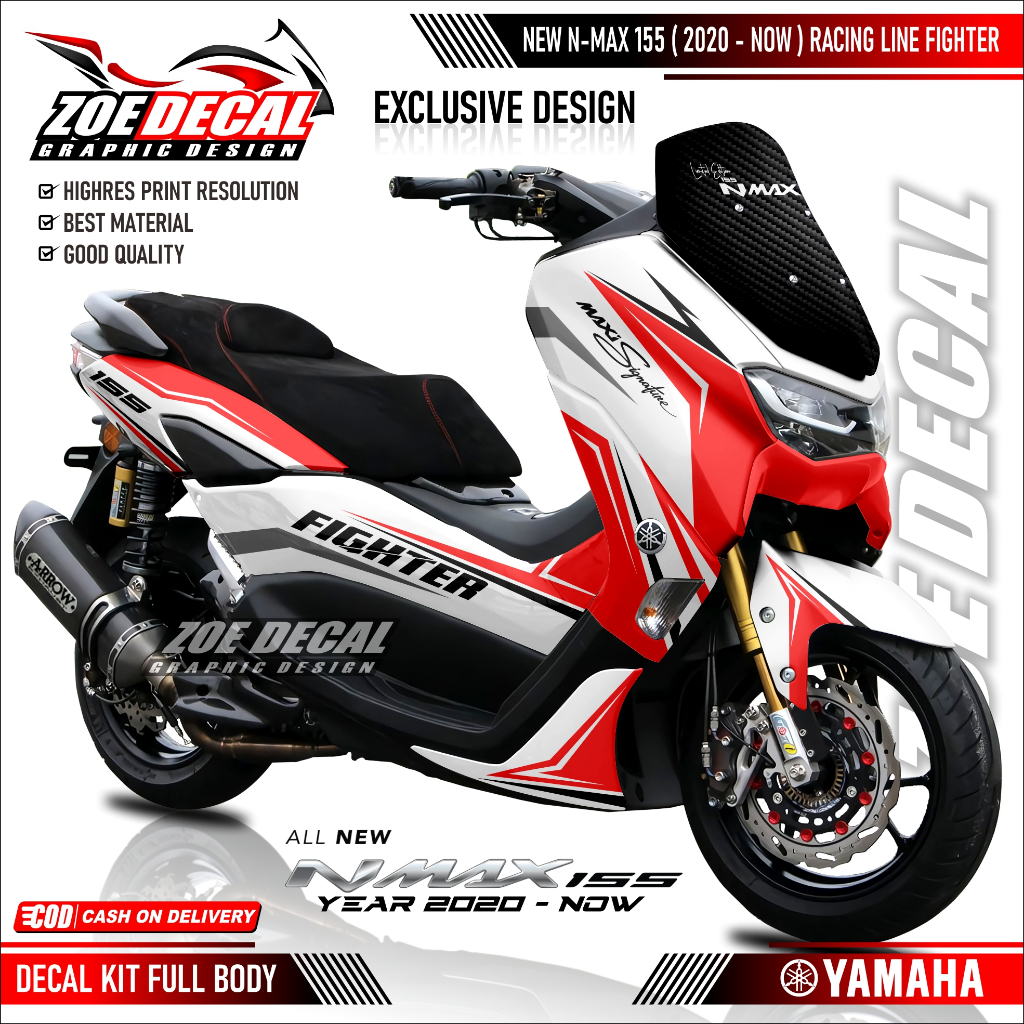 Jual Terbaru Decal Sticker FULL BODY New Yamaha NMAX 155 Motif Racing ...
