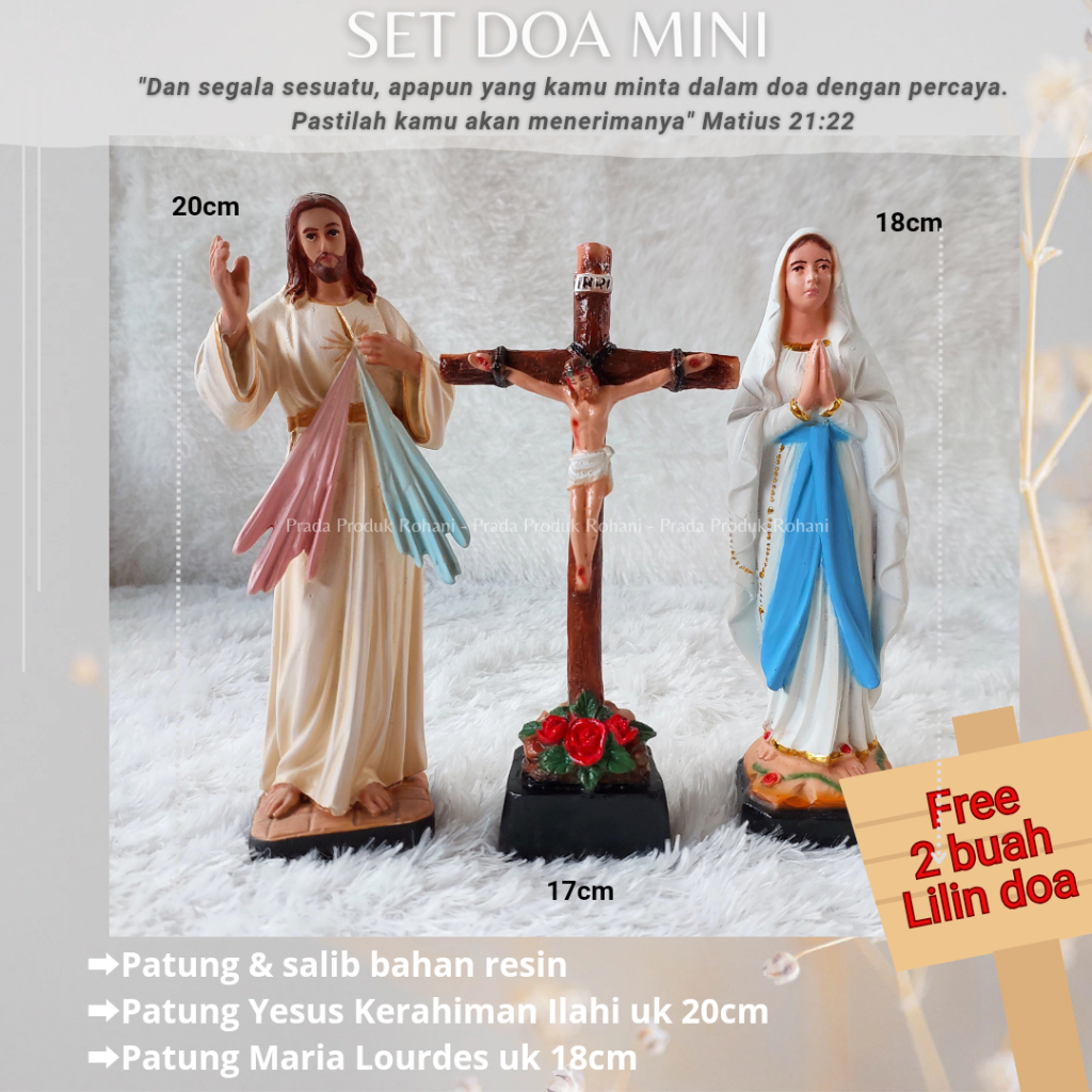 Jual SET DOA MINI UK 18CM PAKET LENGKAP/PATUNG YESUS KRAHIMAN ILAHI ...
