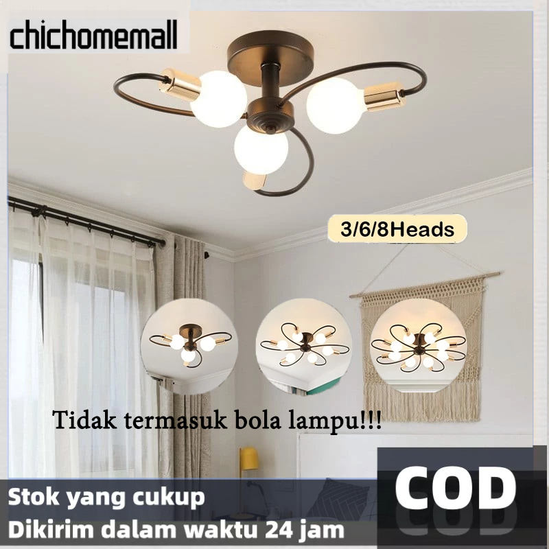 Jual 【Pasar Termurah】Lampu Plafon 3/6/8 Led E27 Industrial Bahan Besi ...