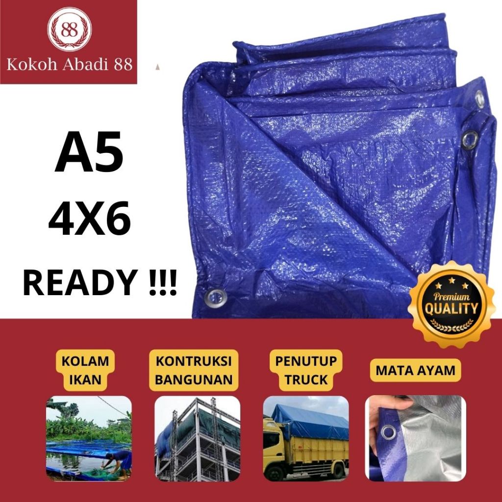 Jual Terpal A5 Korea Cap Gajah Dunia Ukuran 4X6 Warna Dark Blue ...