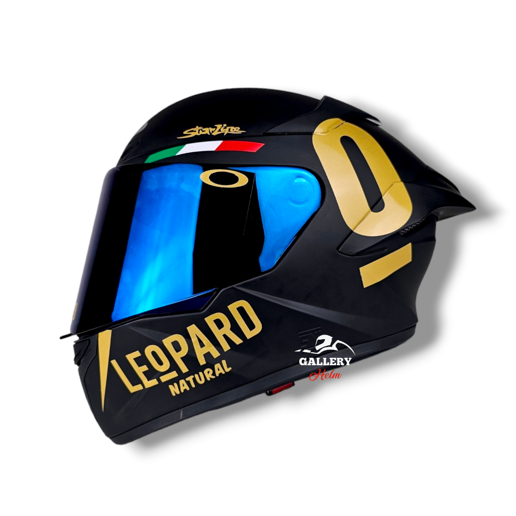 Jual Mla Crypton Hitam Doff Paket Ganteng Leopard / Helm Full Face ...