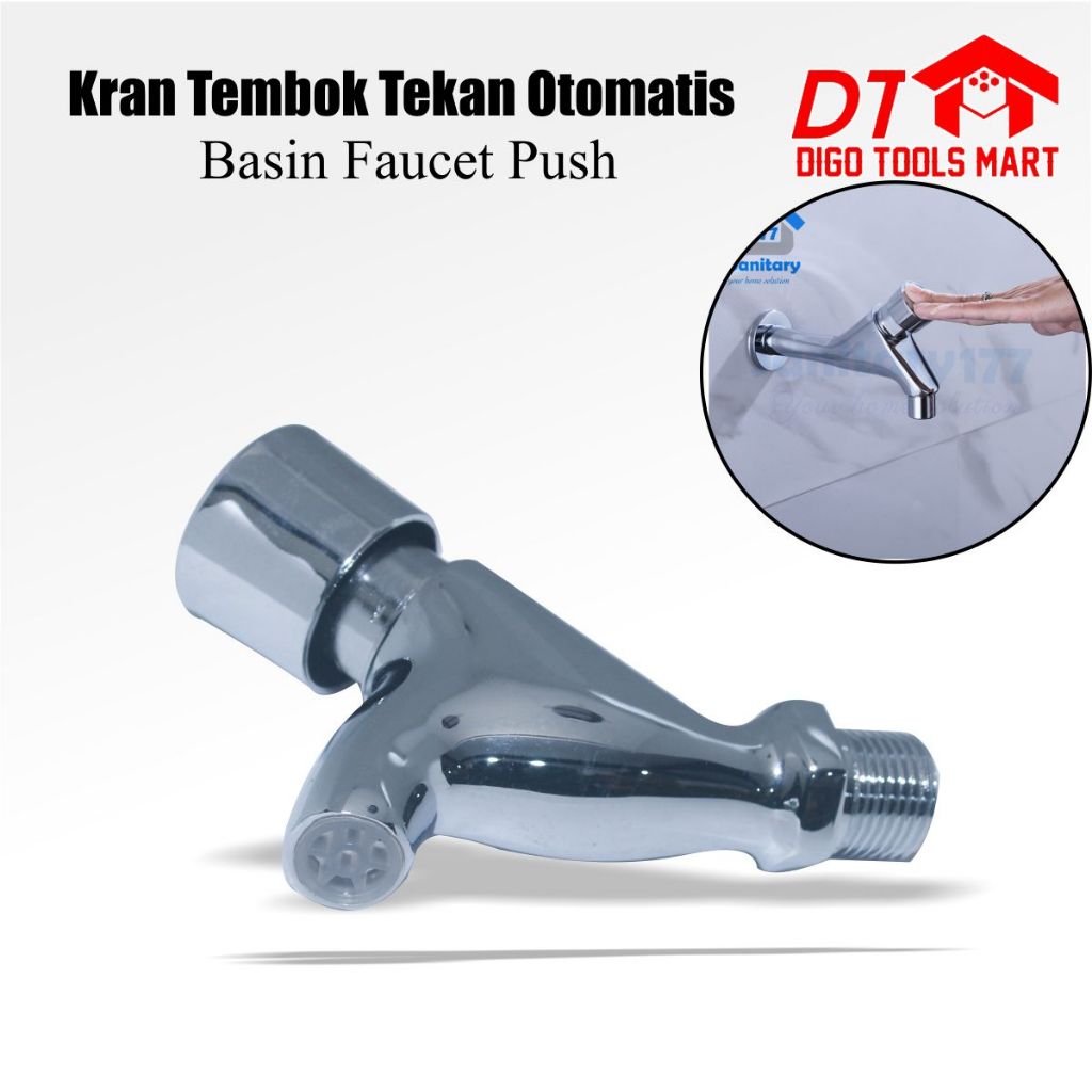 Jual Kran Air Wastafel Otomatis ON OFF Push Keran Air Wastafel Kuningan ...