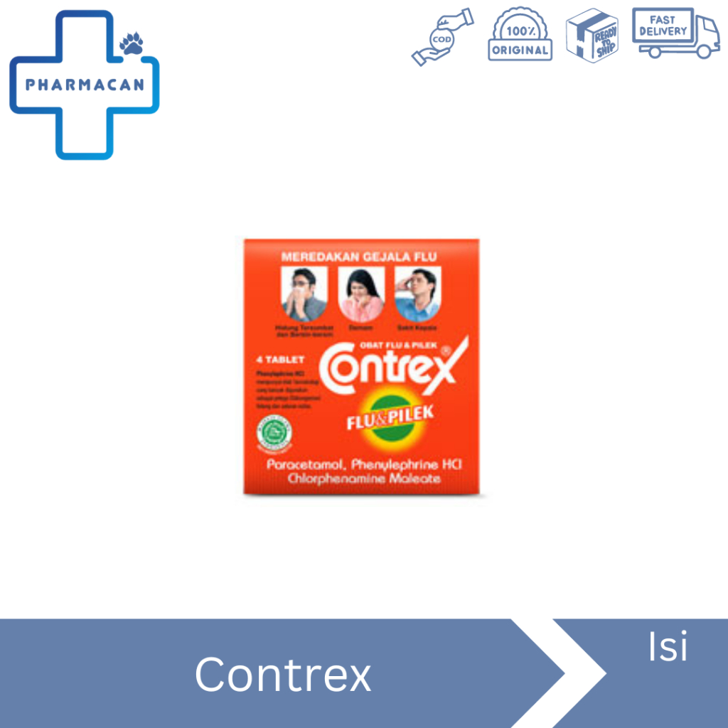 Jual Contrex Flu & Pilek Strip 4 Tablet | Obat Flu dan Batuk Dewasa ...