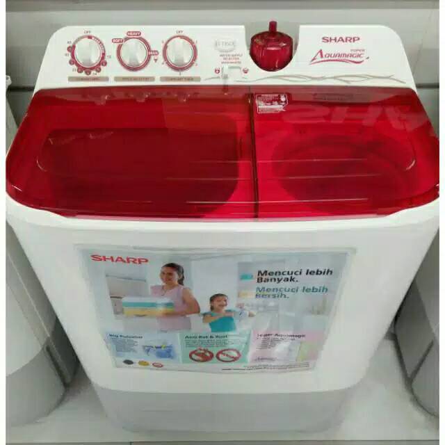 Jual mesin cuci 2 tabung sharp tipe es-t95cr 9kg murah garansi resmi bandung kurir toko 1 hari ...