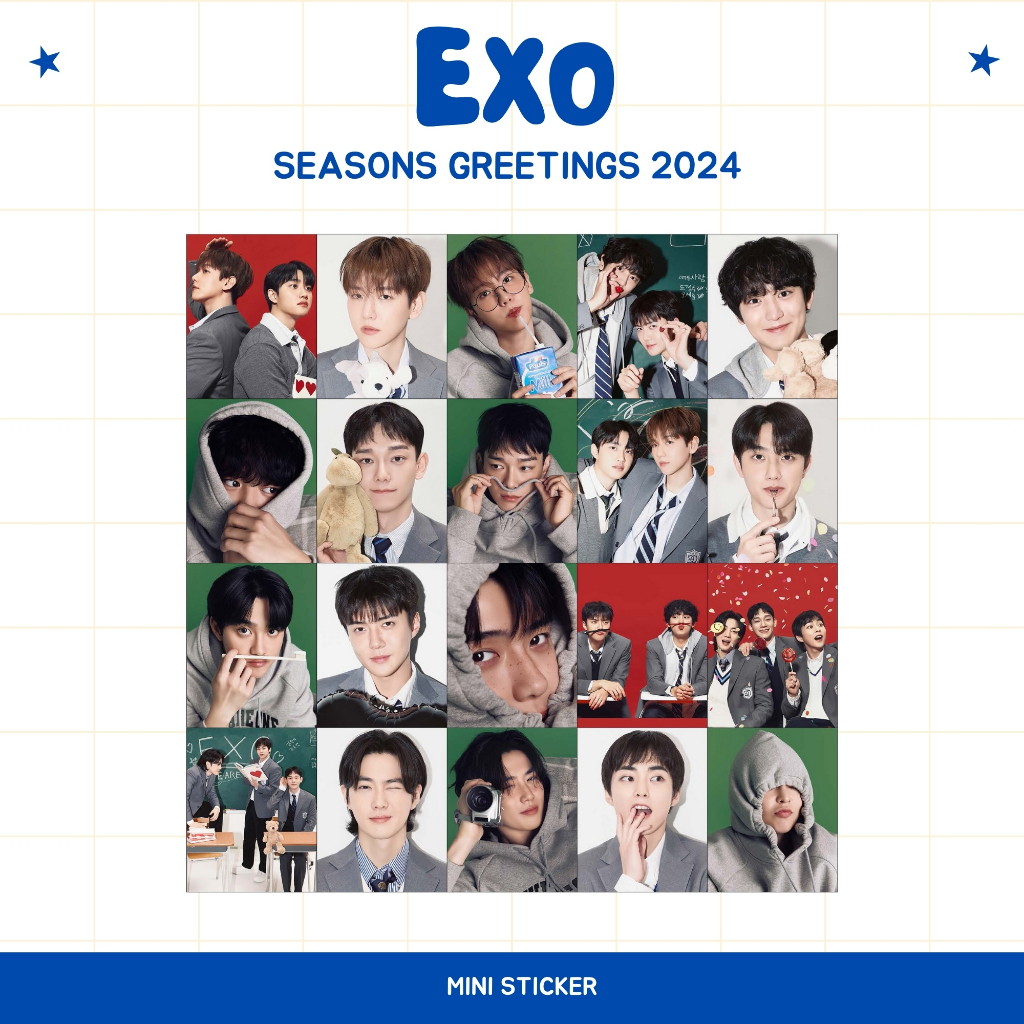Jual MINI STIKER EXO SEASONS GREETINGS 2024 (ISI : 20 PCS) STICKER ...