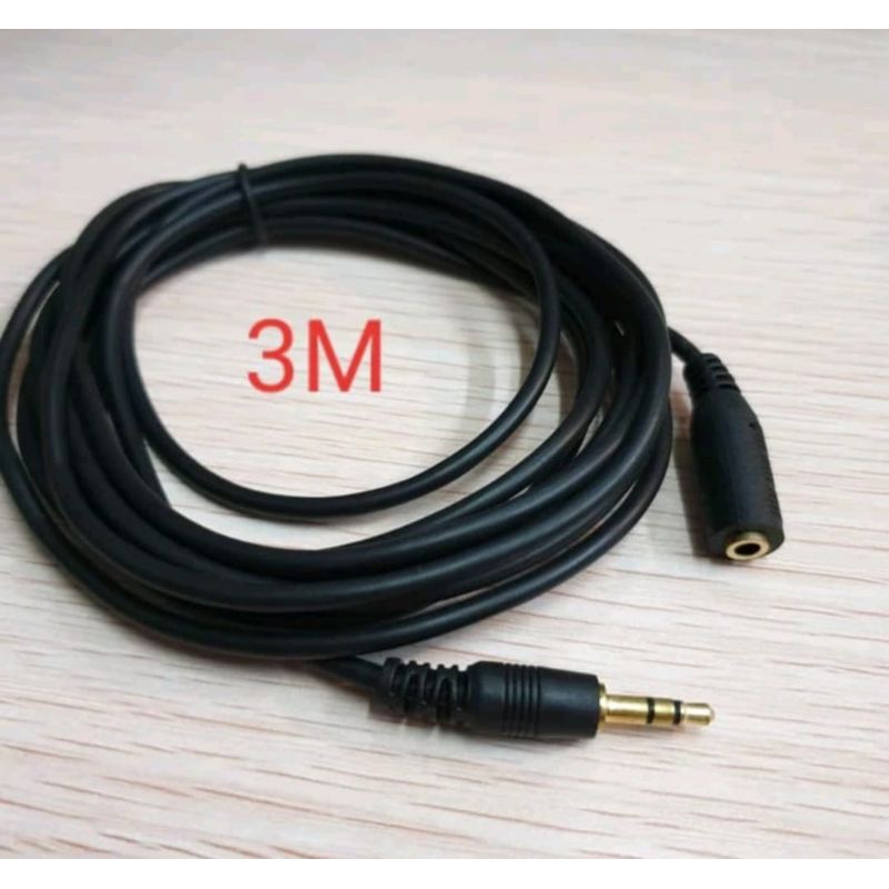 Jual Kabel Extension Aux Audio 3.5mm 3m Audio Perpanjangan 3 Meter | Shopee Indonesia