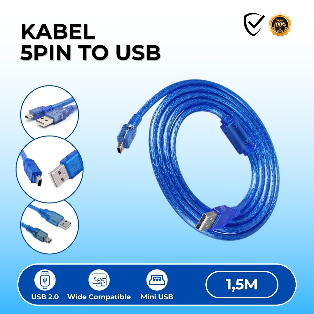 Jual Kabel Data Mini Usb Male Kabel Mini USB 5 Pin / Kabel USB 2.0 To ...