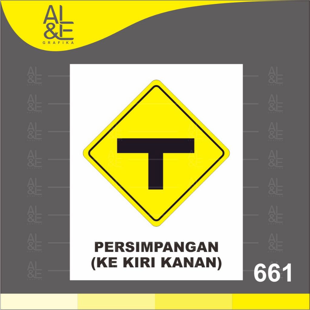 Jual 661 - Stiker Rambu Lalu Lintas, Persimpangan Kekiri dan Kanan ...