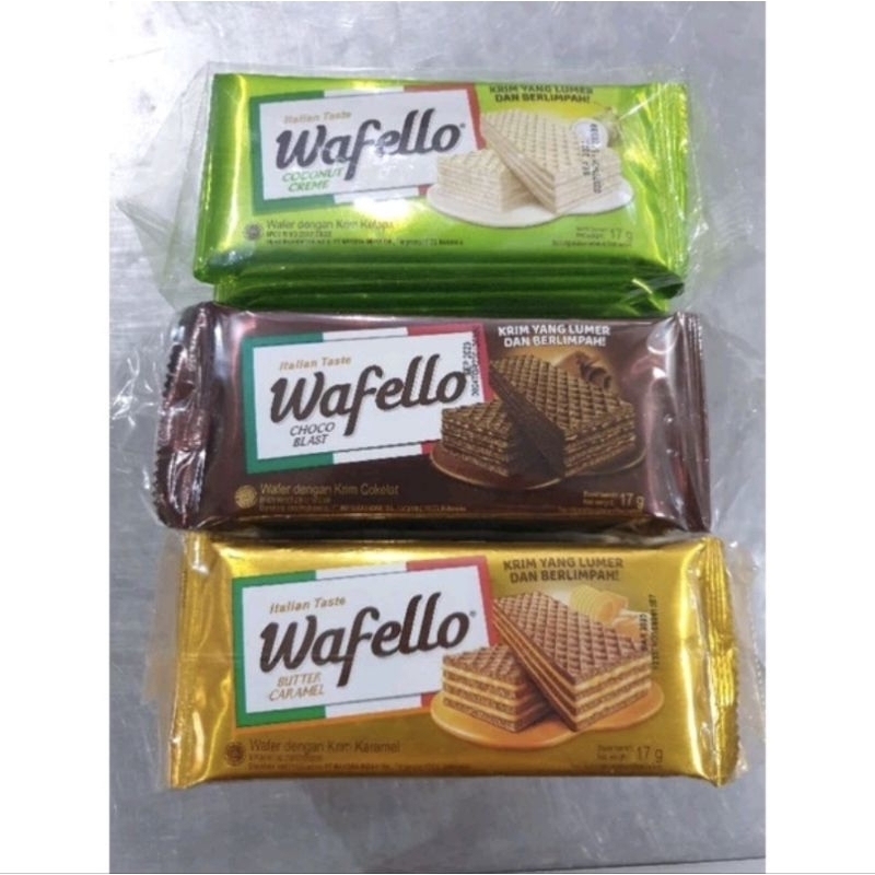 Jual Wafello Wafer Rasa Coklat, Cheese, Butter Caramel 1 Pack isi 10 ...
