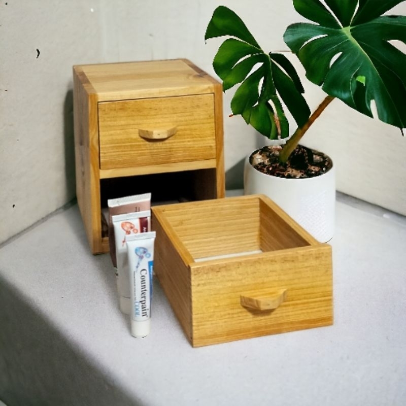 Jual Rak kosmetik 2 laci / laci susun mini/ desk organizer stationary ...