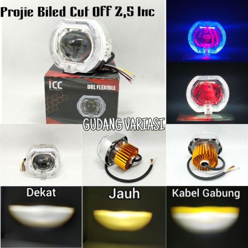 Jual Lampu Projie Biled Cut Off mini 2.5 INC D3 Jauh Dekat 30watt ...