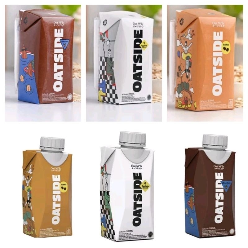 Jual 3 pack x OATSIDE Mini Oat Milk CAP / STRAW 200ML - Susu Oat Gandum ...