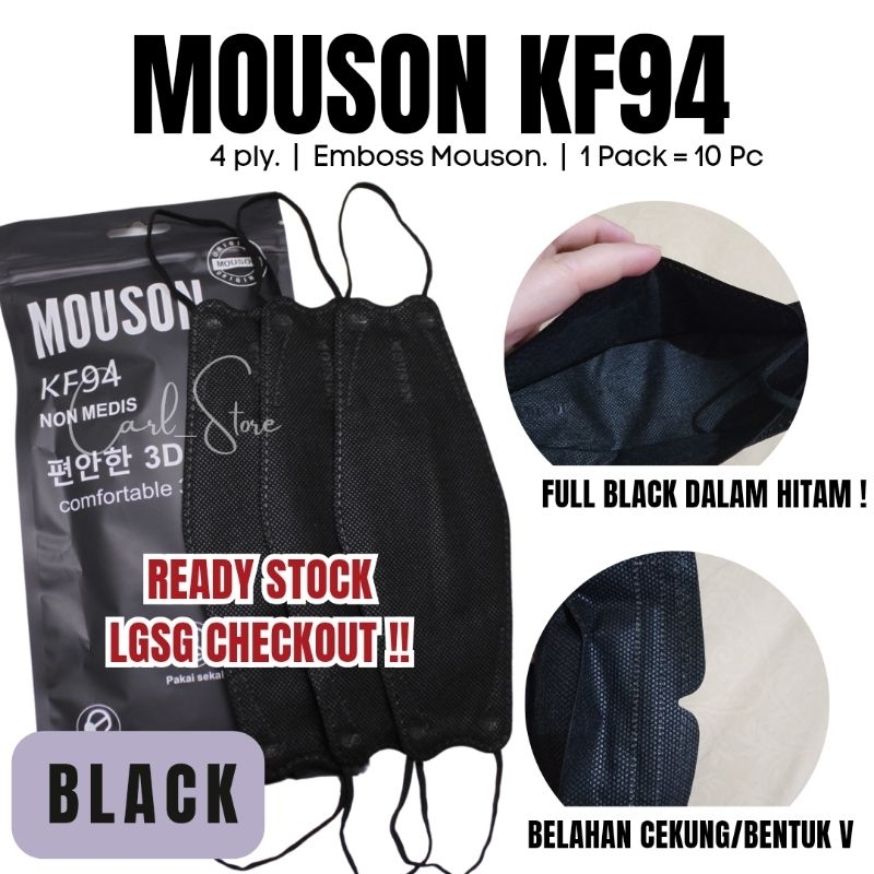Jual Masker Mouson KF94 4Ply Mask Korea Original Emboss Belahan Hidung ...