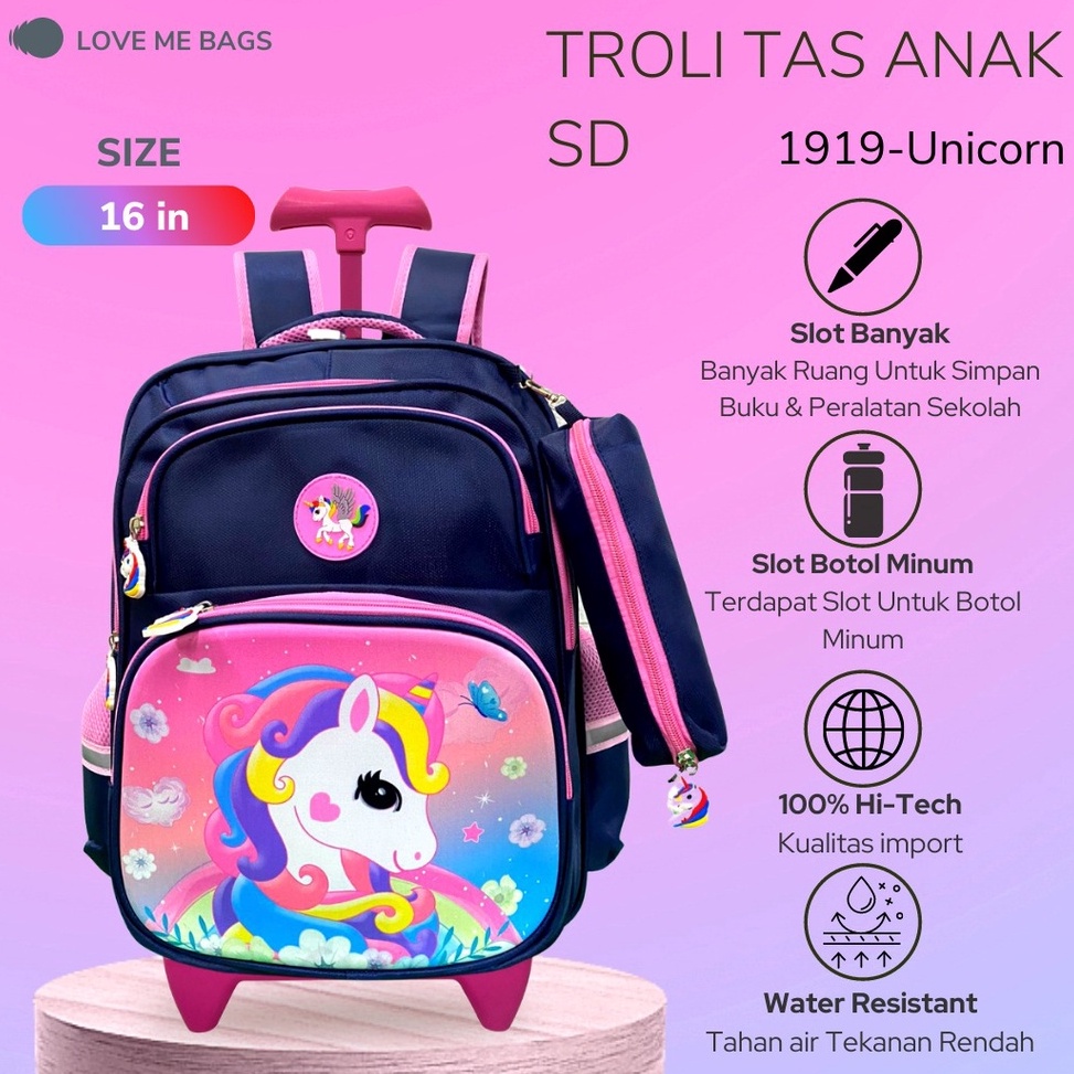 Jual Menarik LMB Tas Troli Anak Perempuan Sd Roda Dorong Trolley Gambar ...