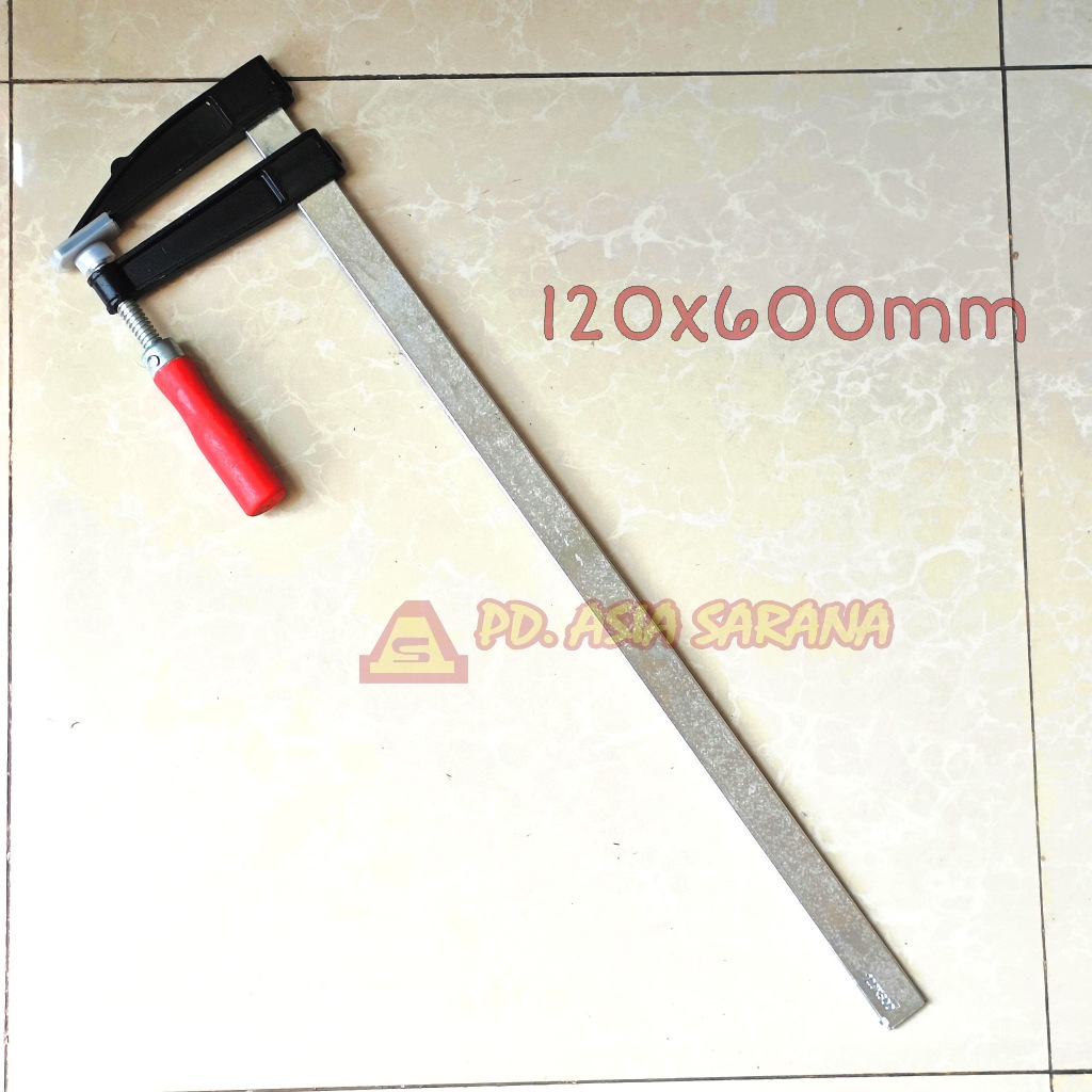 Jual F Clamp 120x600mm Klem Jepit Papan Kayu Bar 60cm Catok Klem Wood ...
