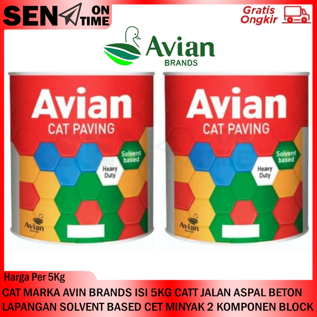 Jual CAT MARKA AVIAN BRANDS PAVING ISI 5KG CATT JALAN ASPAL BETON ...