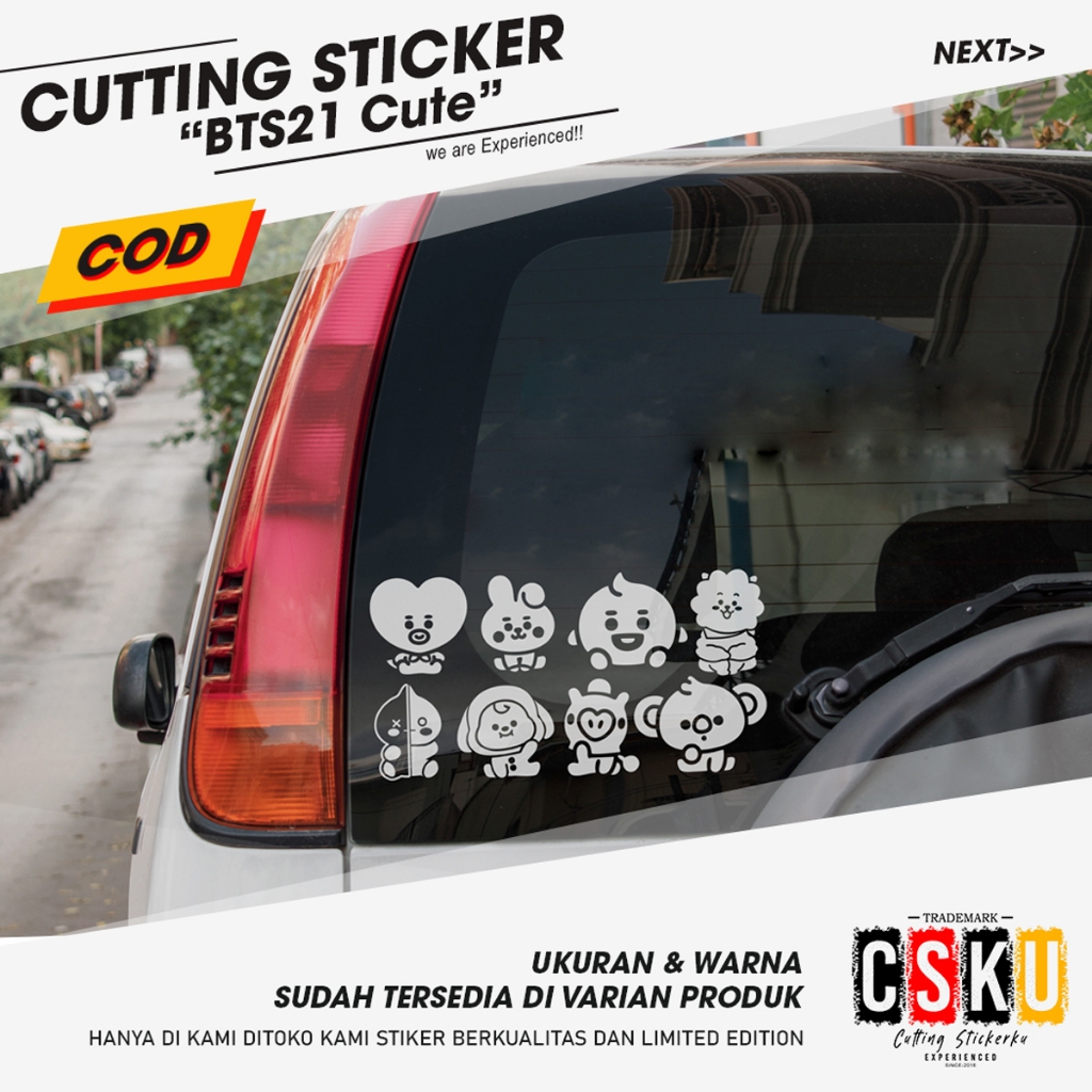 Jual Cutting Stiker BTS21 Cute Variasi Motor Mobil Sticker Timbul Keren ...
