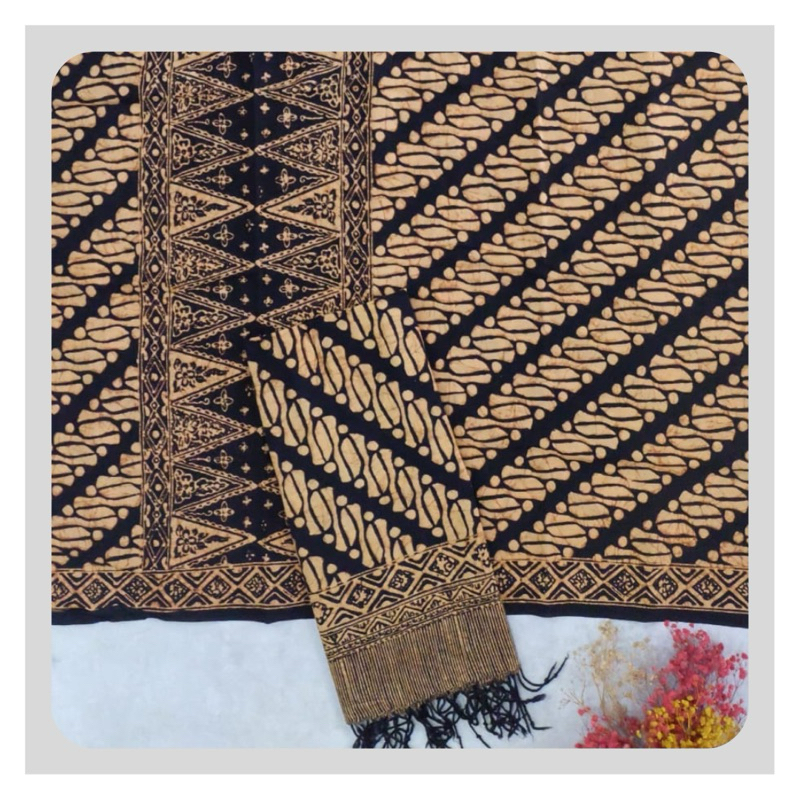 Jual kain batik paris cap sarung selendang sogan remekan | Shopee Indonesia