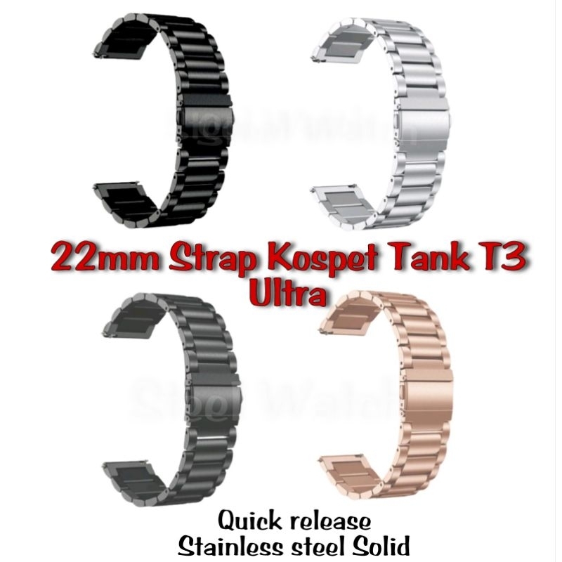 Jual RD 22mm Strap Kospet Tank T3 Ultra / Tali Jam Tangan Stainless ...