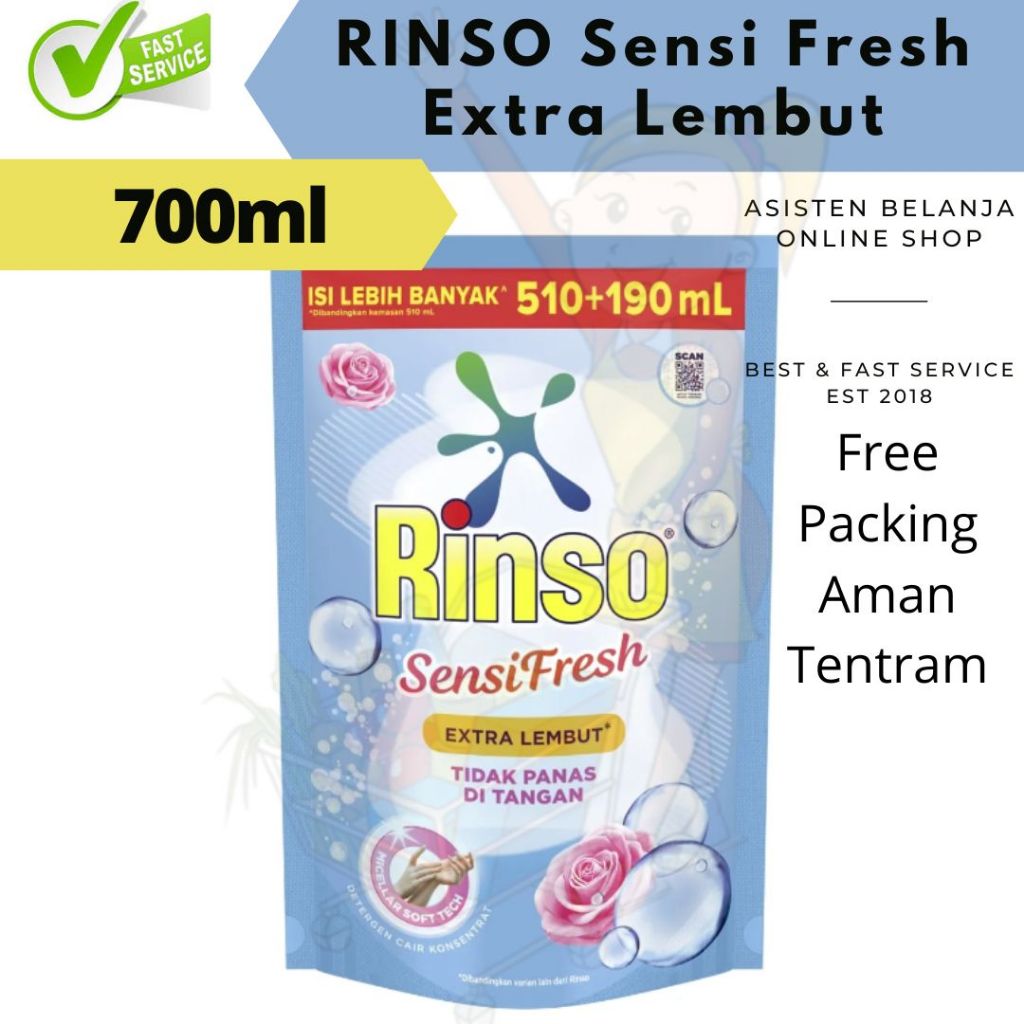 Jual RINSO Sensi Fresh Extra Lembut Korean Strawberry Japanese Peach ...