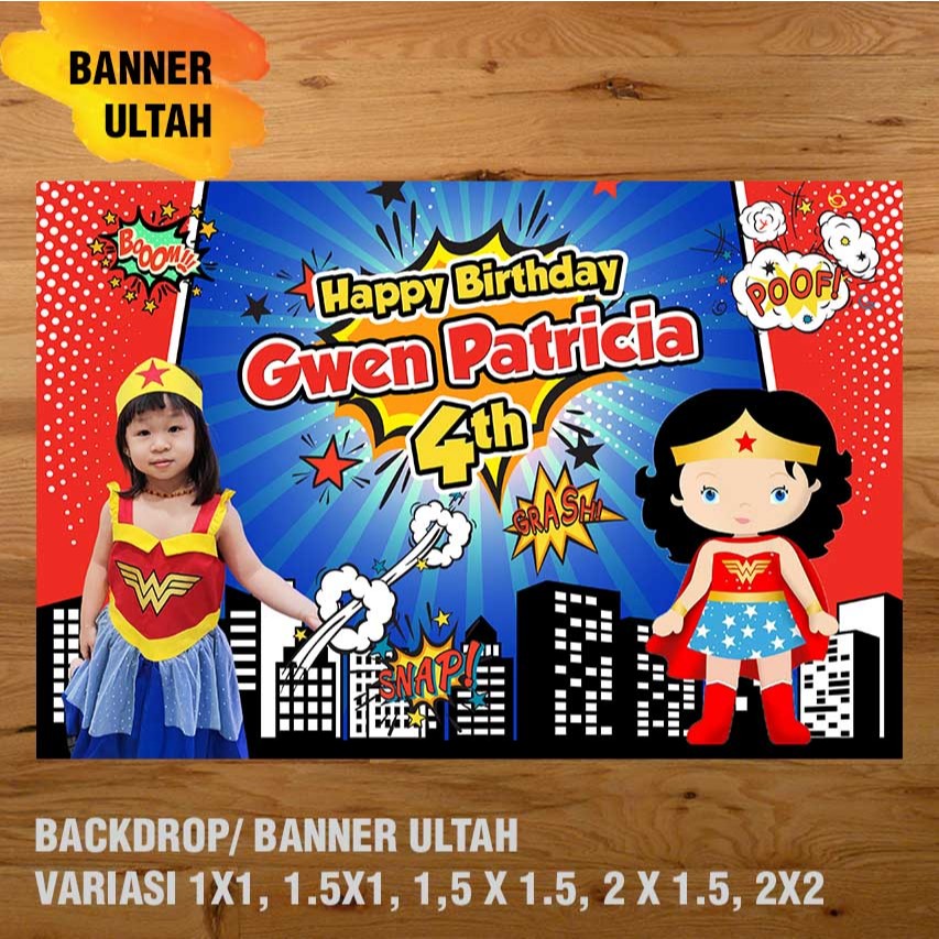 Jual WONDER WOMAN BANNER/ BACKDROP/ SPANDUK ULANG TAHUN UL-TAH | Shopee ...