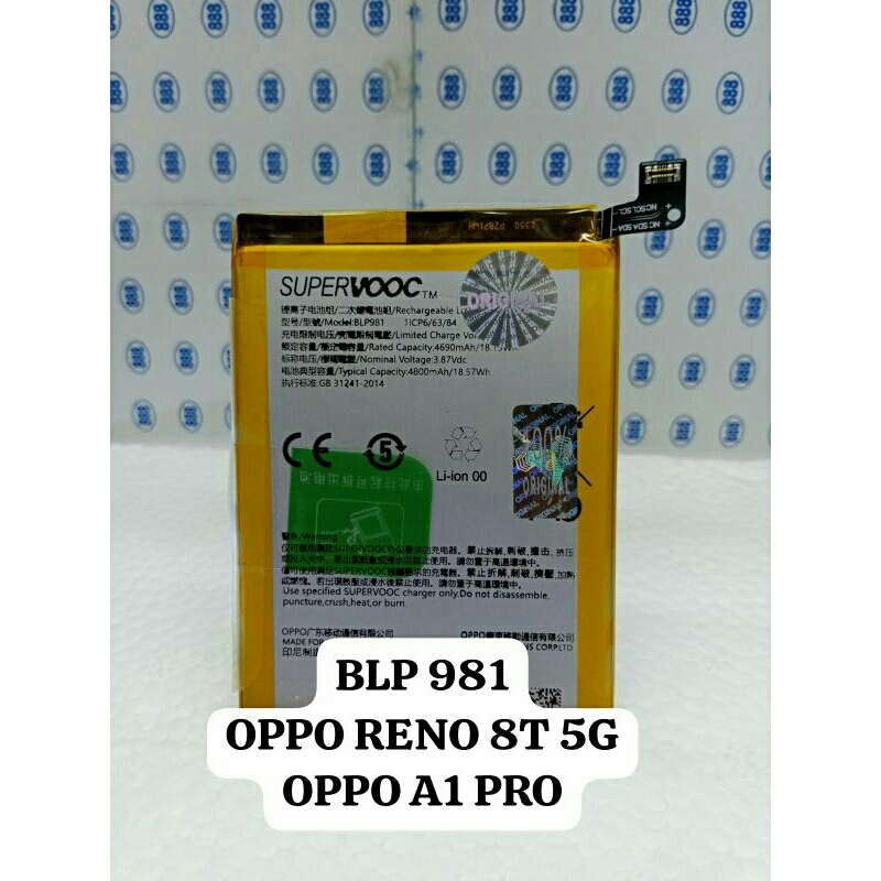 Jual BATRE BLP981 OPPO RENO 8T 5G BLP 981 A1 PRO ORIGINAL | Shopee ...