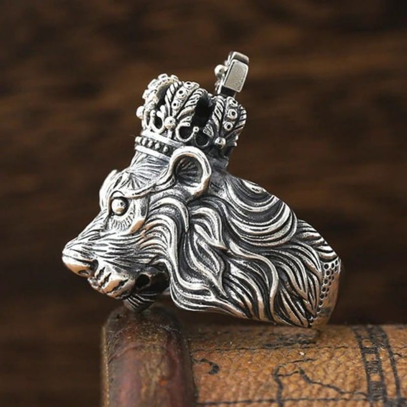 Jual Cincin Kepala singa Bermahkota / Raja Singa Crown Ring | Shopee ...