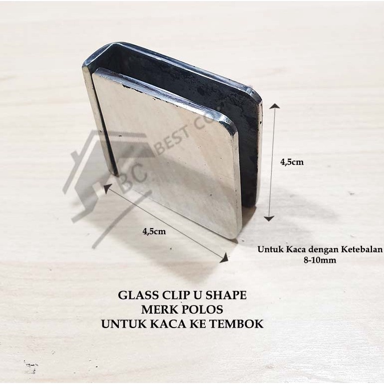 Jual YsG Glass Clip Kaca ke Tembok U SHAPE Glass to wall Jepit Kaca ...
