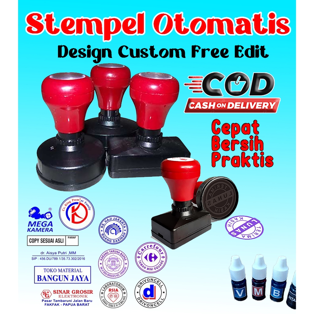 Jual Stempel otomatis, Stempel Logo,, stempel nama, stempel instansi dan perusahaan custom ...