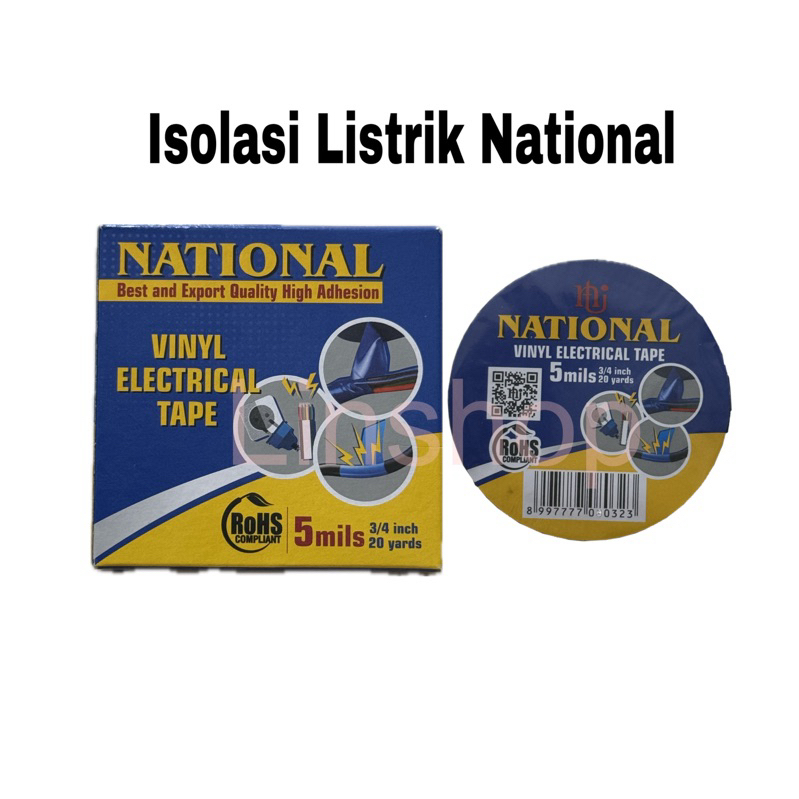 Jual ISOLASI LISTRIK NATIONAL ELECTRICAL TAPE NATIONAL ISOLASI HITAM ...
