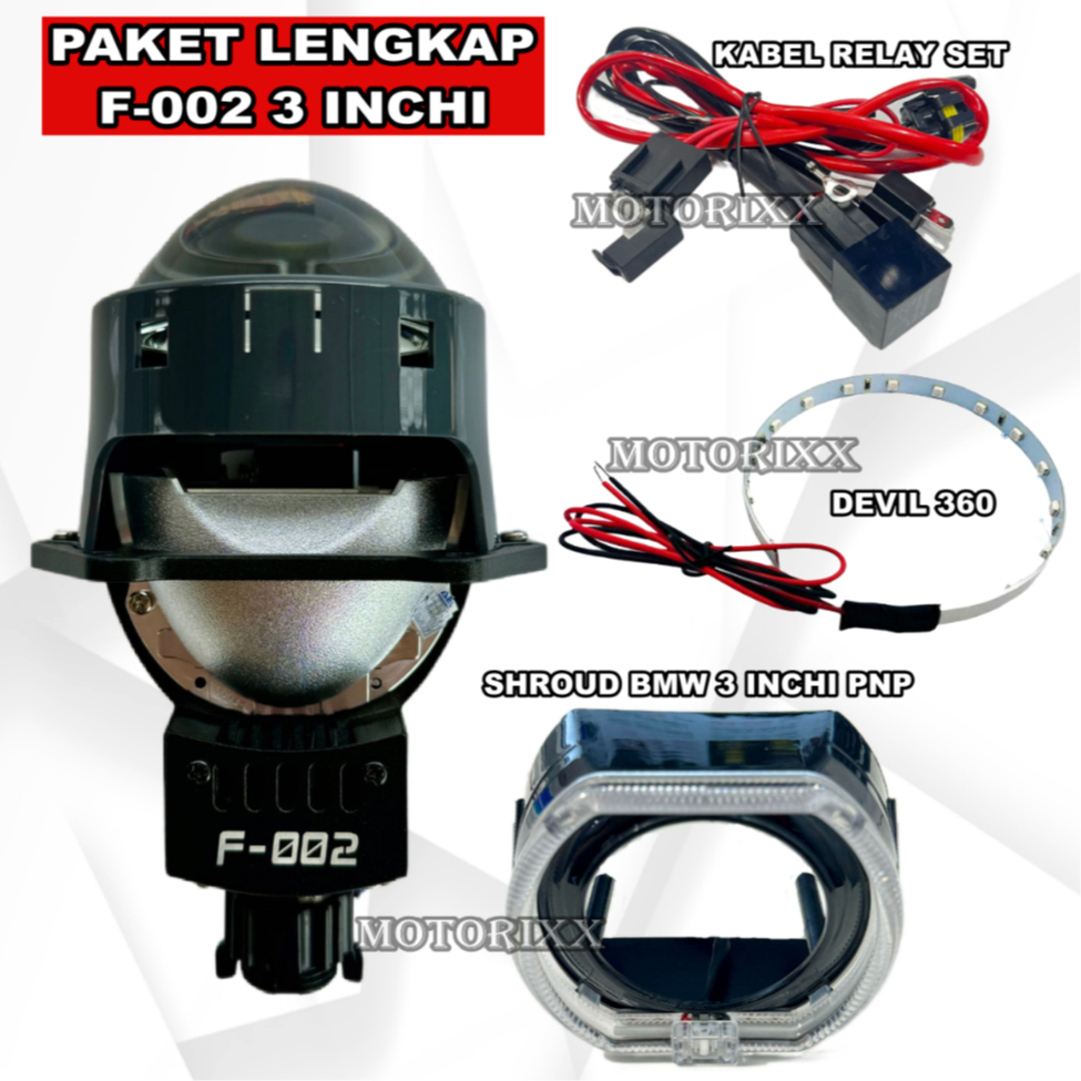 Jual PAKET HEMAT BILED AES F002 3 INCHI BLUELENS BILED F2 PLUS SHROUD ...