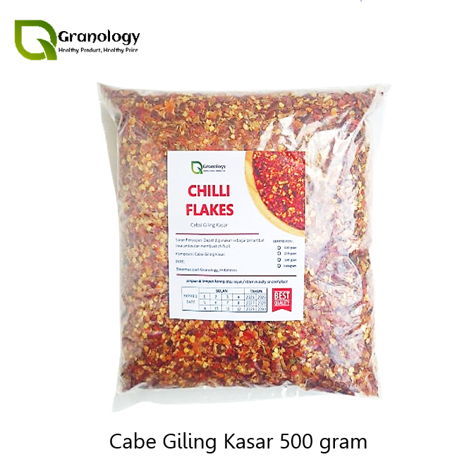 Jual Cabe Giling Kasar / Chili Flakes (500 gram) by Granology | Shopee ...