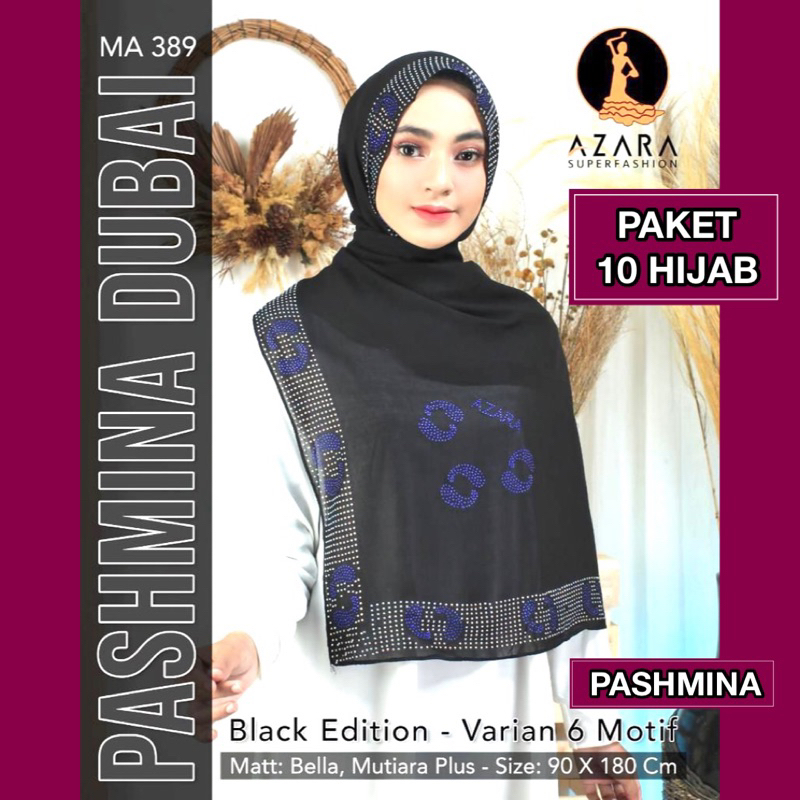 Jual 10 HIJAB PASHMINA DUBAI PERMATA ARAB CERUTY MUTIARA PLUS AZARA ...