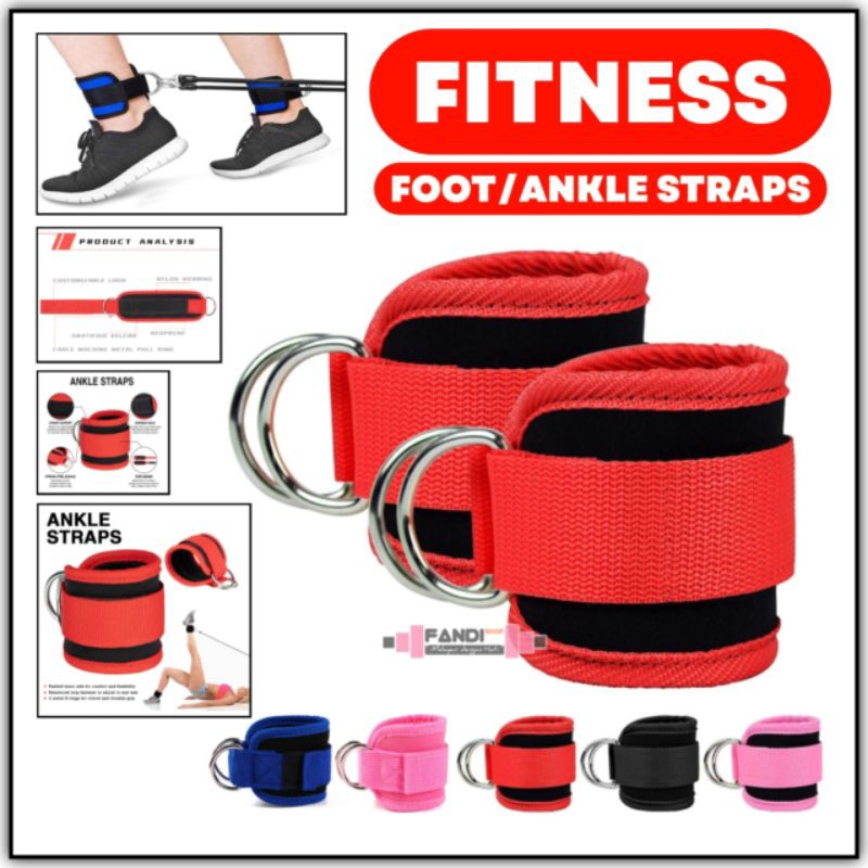 Jual Foot Strap Ankle Strap Gym Fitness Strap Kaki Weight Lifting Strap ...