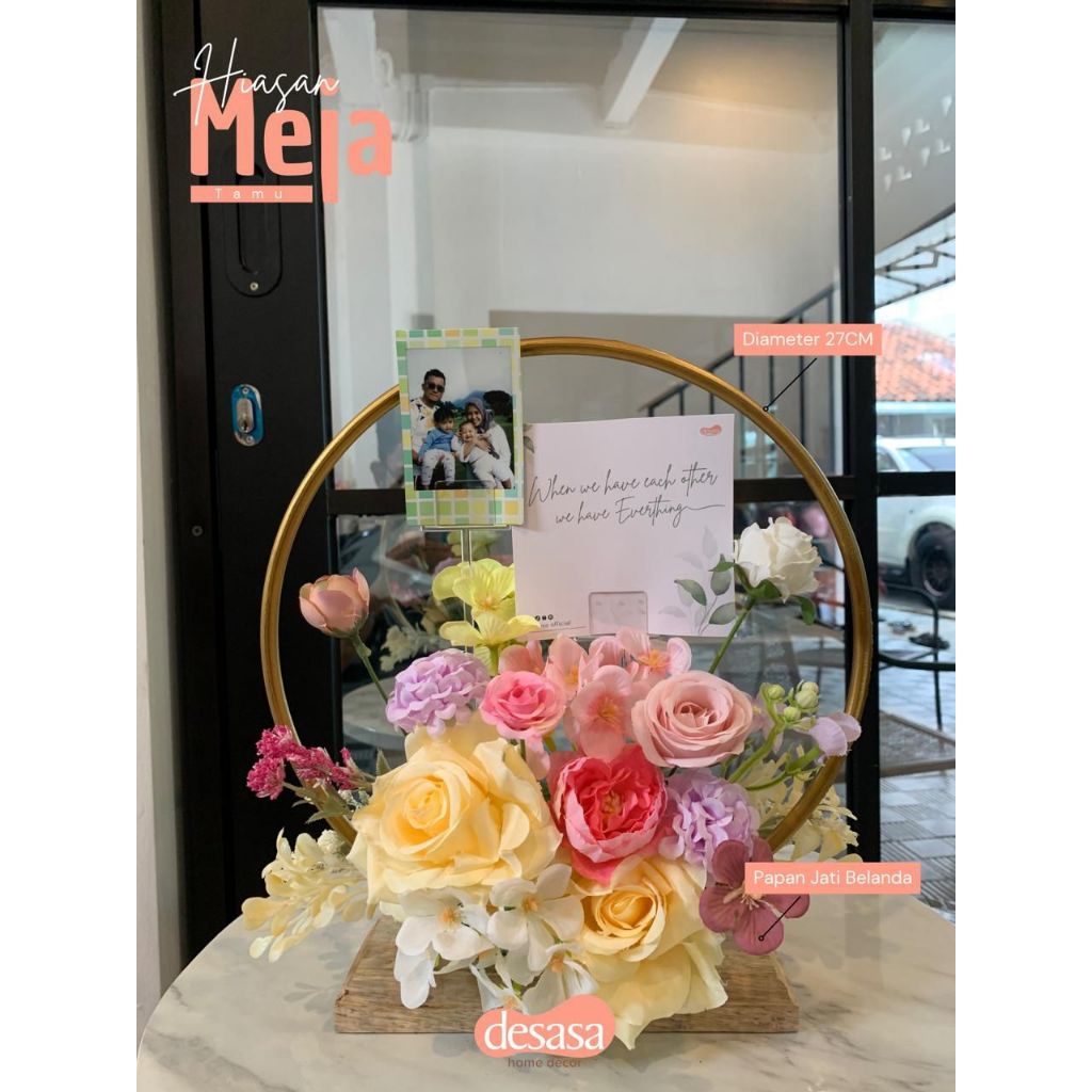 Jual HIASAN MEJA BINGKAI FOTO/ HIASAN BUNGA MEJA / RANGKAIAN BUNGA / DEKORASI RUANG TAMU/ BUNGA ...