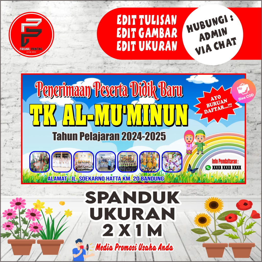Jual Spanduk Penerimaan Siswa Baru / Spanduk PPDB TK, KOBER, PAUD Ukuran 2 x 1 m | Shopee Indonesia