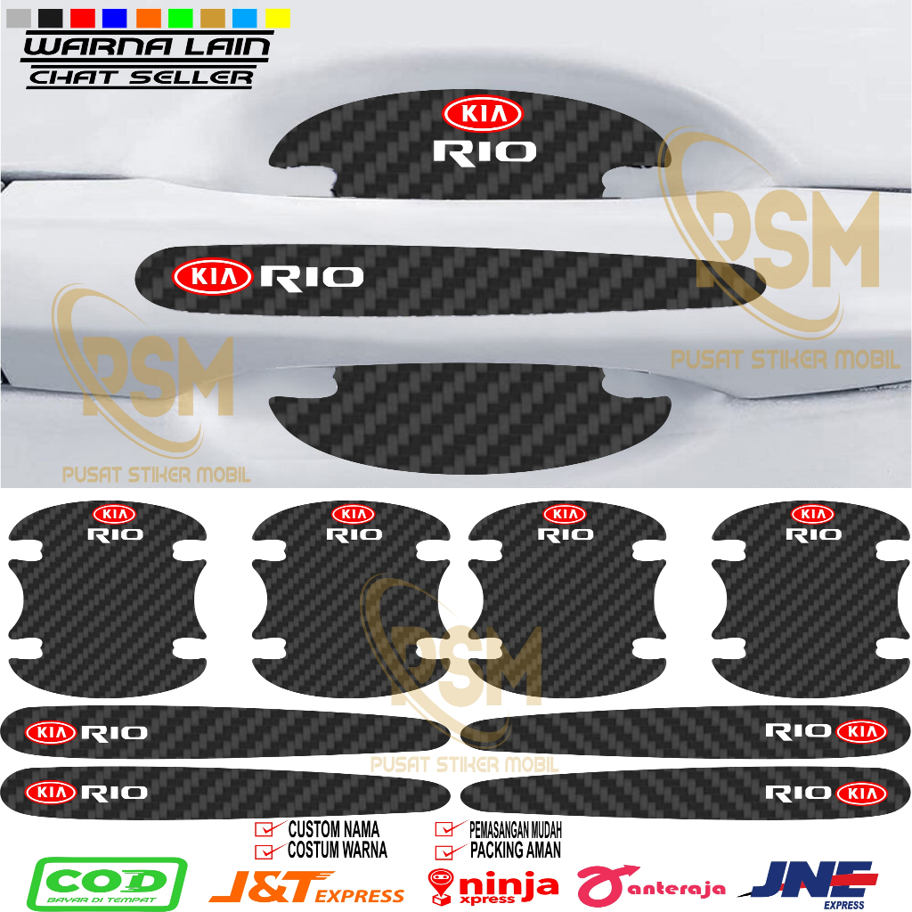 Jual Stiker Carbon 3D Handle Pintu Mobil KIA Rio Stiker Karbon ...