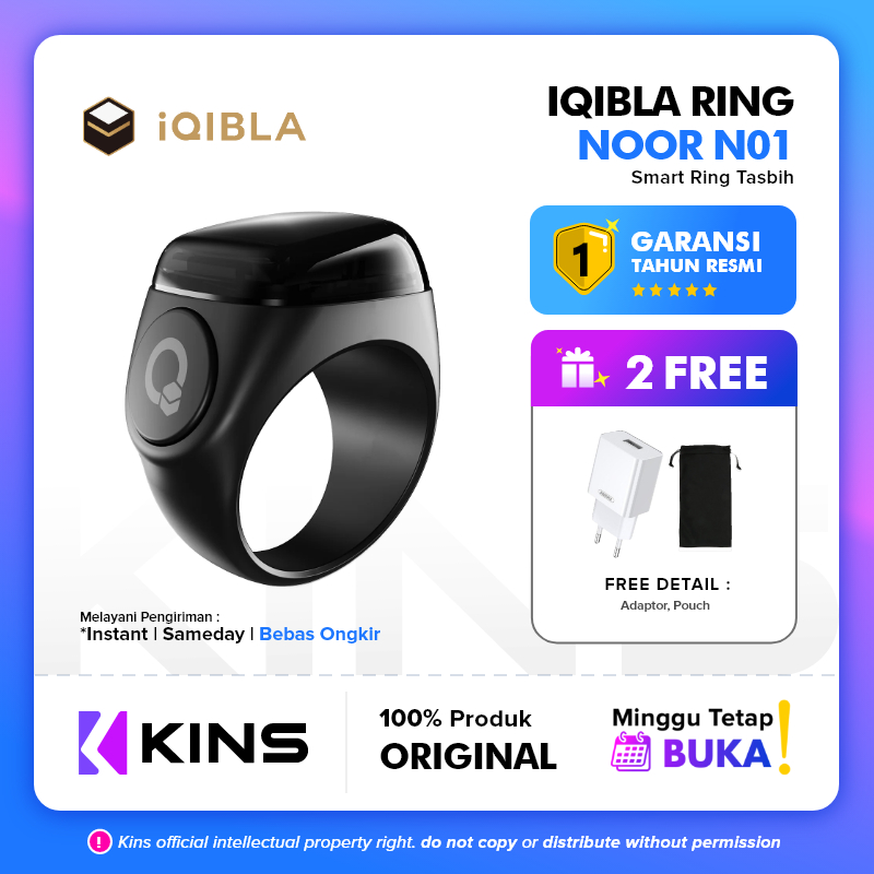 Jual iQibla Zikr Ring NOOR N01 Cincin Tasbih Pintar Digital / Iqibla ...