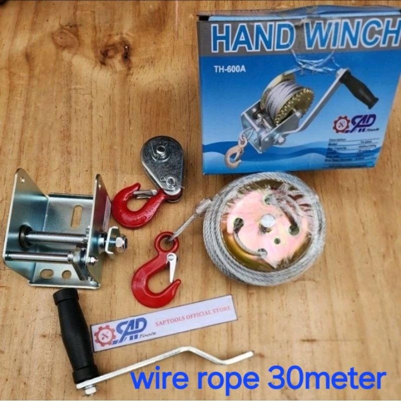 Jual hand winch 300kg katrol manual dua arah 600lbs | Shopee Indonesia