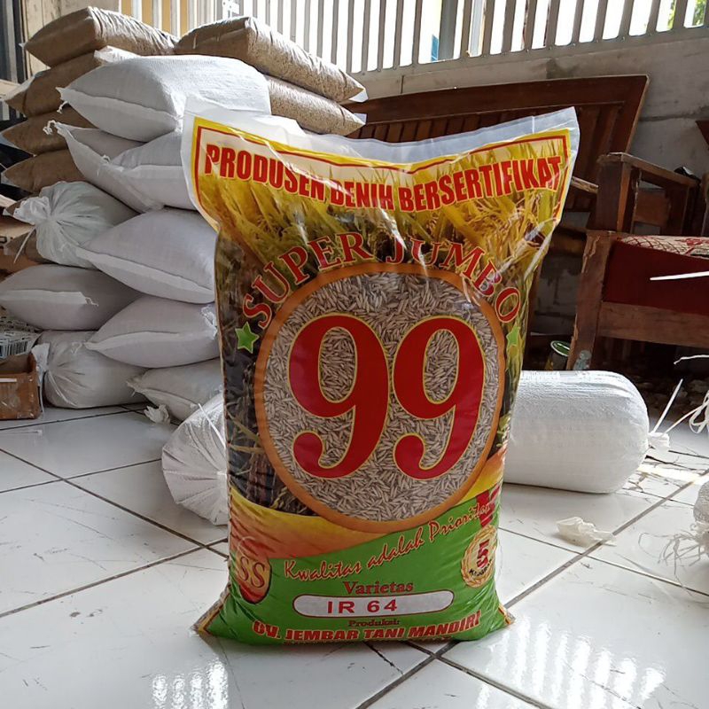 Jual Benih padi IR 64 IR64 bersertifikat label ungu kemasan 5kg | Shopee Indonesia