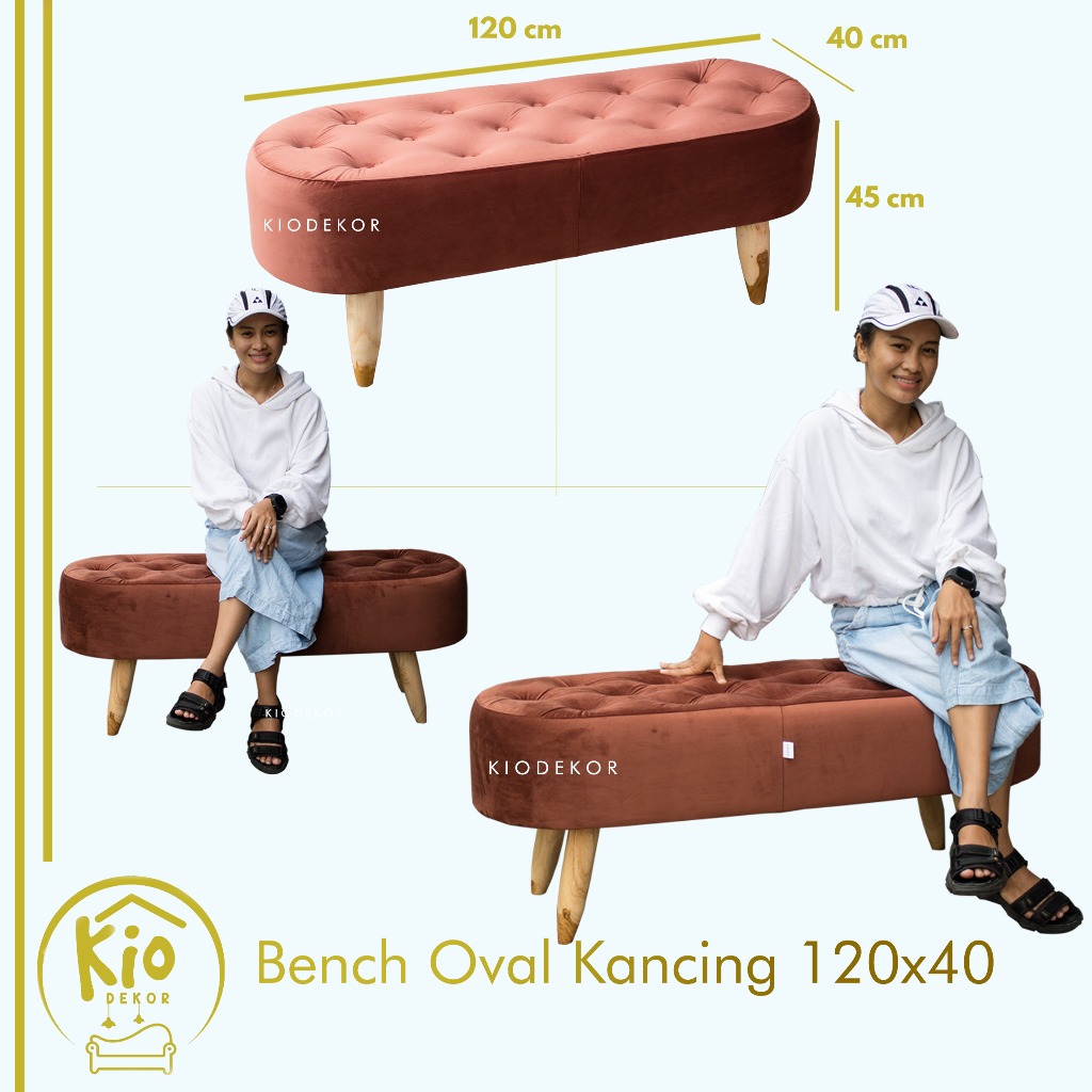 Jual Bench Oval 120x40x45cm - Sofa Minimalis - Stool Panjang - Kursi ...