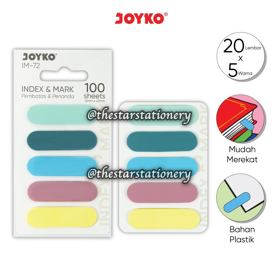 Jual (1 Set) GROSIR Index & Mark Penanda Pembatas Memo Joyko IM-72 ...