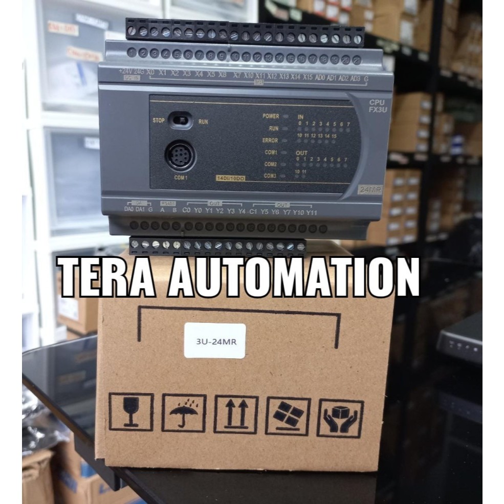 Jual PLC FX3U 24MR FX3U-24MT RS232 RS485 24VDC PLC - FX3U-24MR | Shopee ...