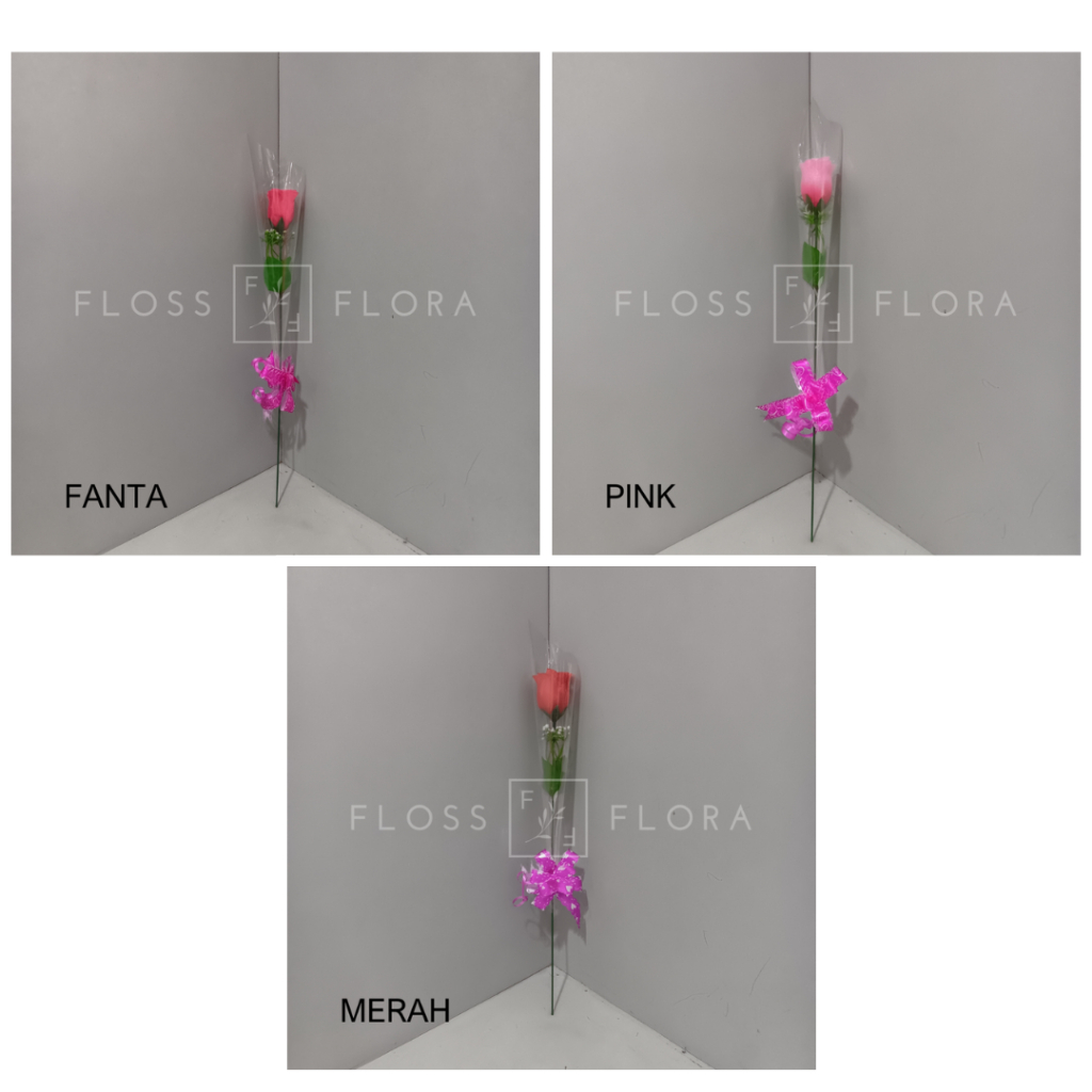 Jual Bunga Artificial / Bunga Palsu / Rose Single Ribbon | Shopee Indonesia